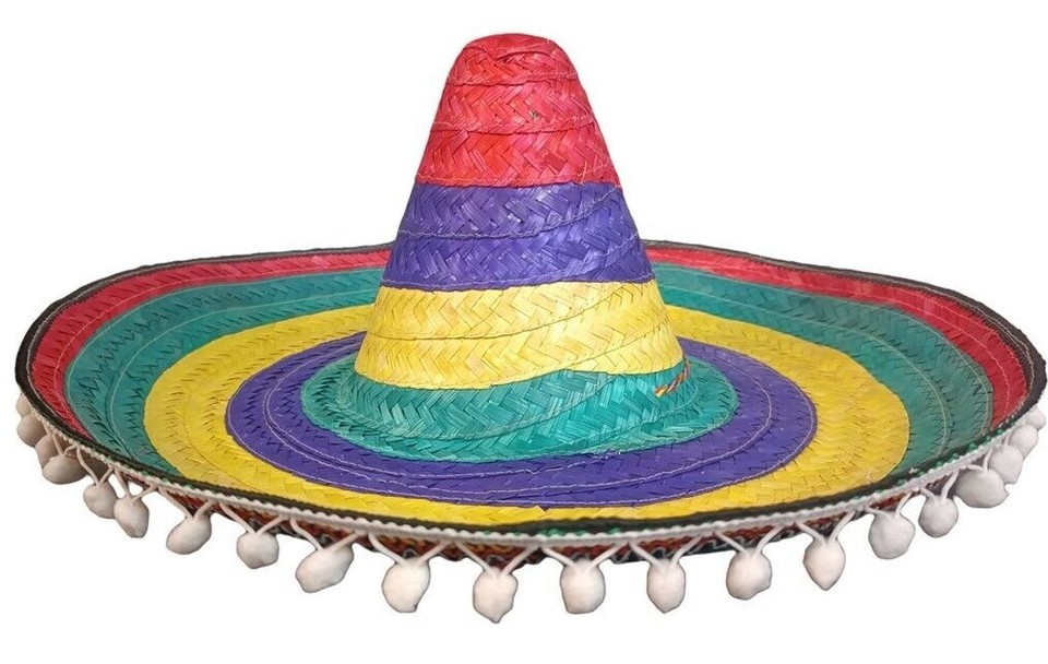 MEXICAN SOMBRERO HAT WESTERN BANDIT FANCY DRESS COSTUME PARTY ACCESSORY ...