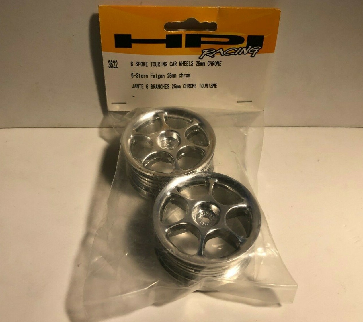 HPI 3622 Chrome Touring Car 6 Spoke 26mm Wheels for RS4 Sprint NIP RC ...