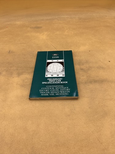 1998 FORD PRELIMINARY PRINT CAR SPECIFICATIONS BOOK MUSTANG CONTOUR ...