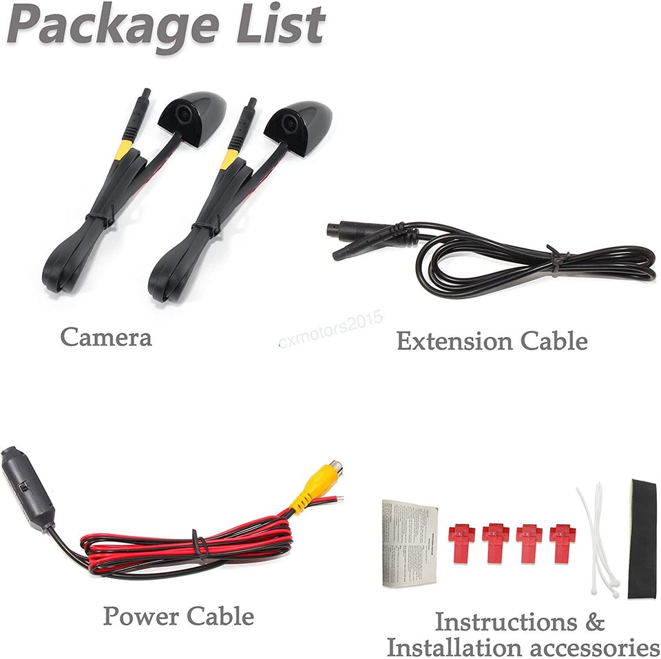 2PCS Car Door Side View Camera Blind Spot Mini Cam L&R For Bus Truck ...