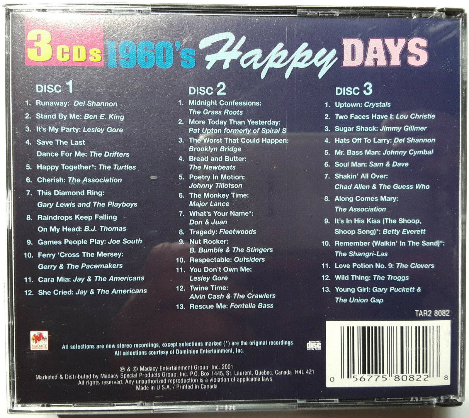 Various Artists 1960s Happy Days 3-CDs ~ Association Drifters ...