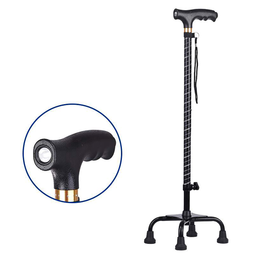 Adjustable Quad Cane Wide Base LED Bariatric Walking Aid Medical ...