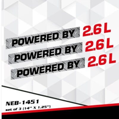 POWERED BY 2.6L Decal Sticker for GTR R32 240SX FRS K24 Stroker SILVIA ...