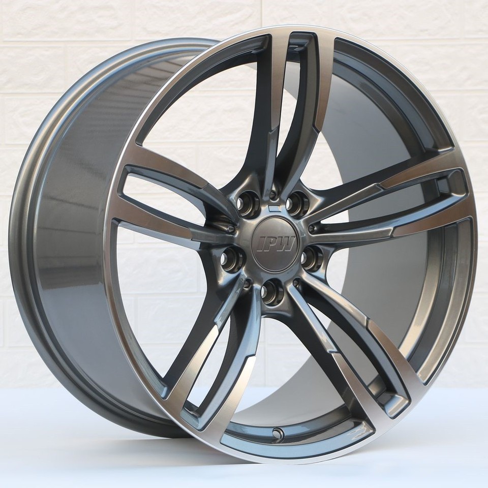 19" W1121 GUNMETAL MACHINE STAGGERED WHEELS RIMS FITS BMW 5X120 19X8.5 ...