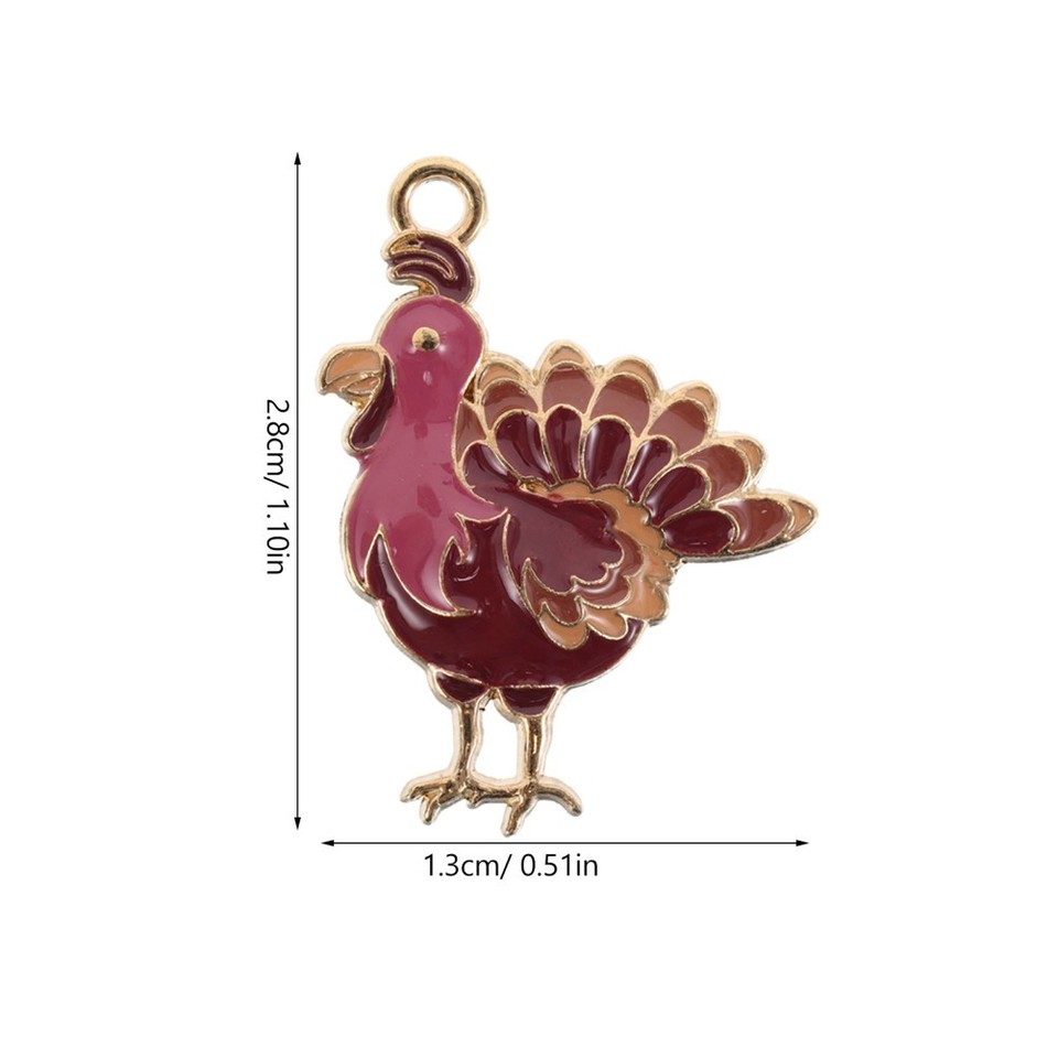 24 Pcs Turkey Pendants Thanksgiving Charms For Fall Jewelry Accessories ...