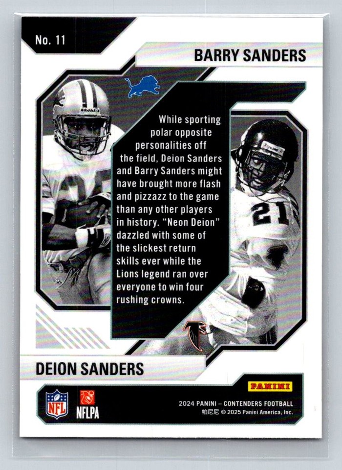 2024 Contenders #11 Barry Sanders/Deion Sanders Historic Draft Class ...