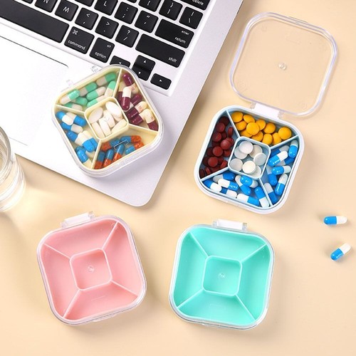 Square Pill Box 5 Slots Moisture-proof Pill Box Medicine Boxes | eBay