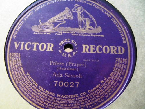 1910 Melba's Protege ADA SASSOLI Harp Hasselmans PRIERE Valse de ...