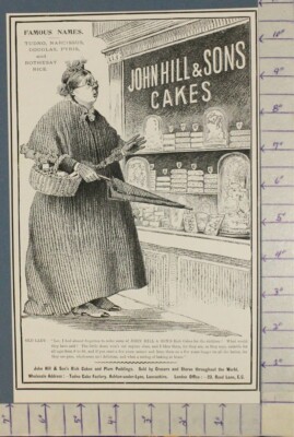 1898 JOHN HILL CAKE FOOD GROCER BAKE SNACK CANDY STORE HISTORIC AD A ...