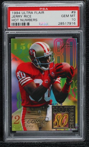 1994 Fleer Ultra Flair Hot Numbers Jerry Rice #9 PSA 10 GEM MT HOF | eBay