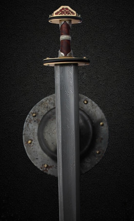 45" Sutton Hoo Sword, Anglo Saxon sword, Handmade Long Sword, Super ...