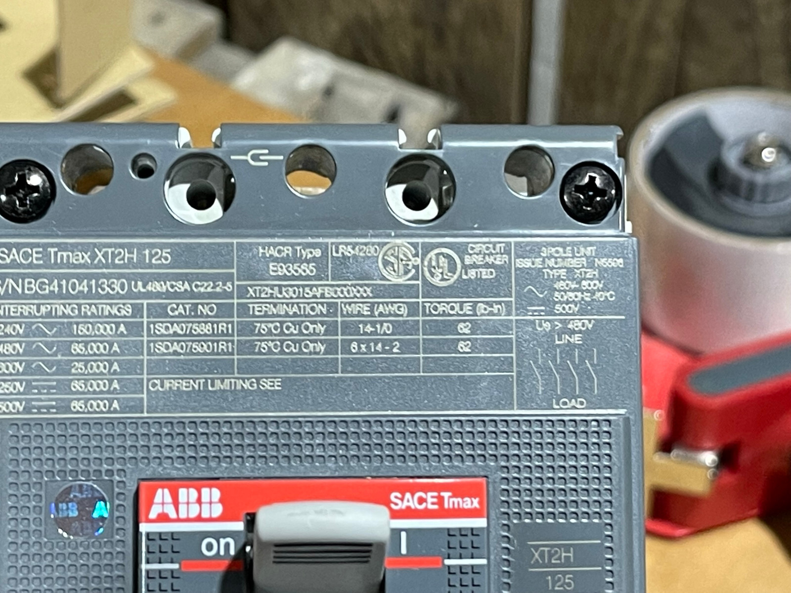 ABB SACE TMAX XT2 H 125 XT2H FRAME 15 AMP TRIP 3 POLE CIRCUIT BREAKER ...
