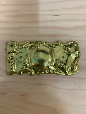 Vintage Ornate Solid Brass Drawer Pull Back Plate | eBay