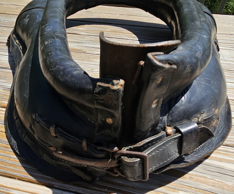 Antique Vintage Leather Equestrian Horse Ox Collar 26" Opening Western ...