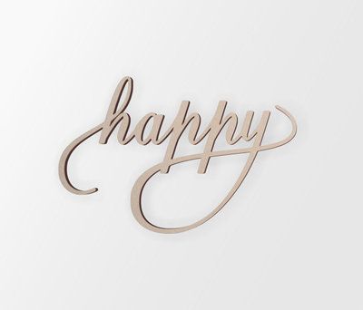 HAPPY Wall Art Word Cutout "happy" - Cutout, Home Decor, Unfinished | eBay