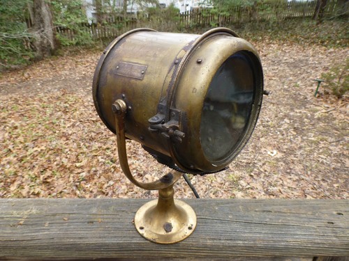 Antique WWI Carlisle & Finch Brass 6" Spot Light Searchlight Yacht ...