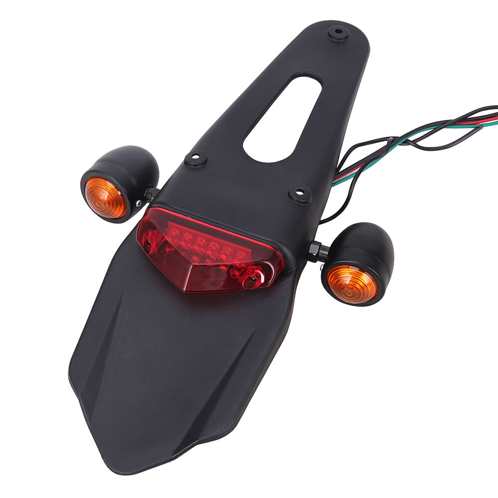 Universal Motorcycle LED Enduro Rear Fender Brake Tail Light w/ Turn ...