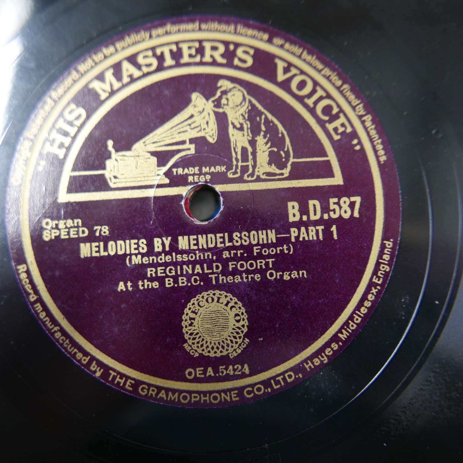 78rpm REGINALD FOORT melodies by mendelssohn BD 587 | eBay