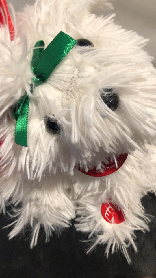 Rare Dan Dee Spinning Animated White Dancing Christmas Dog Puppy Jingle ...
