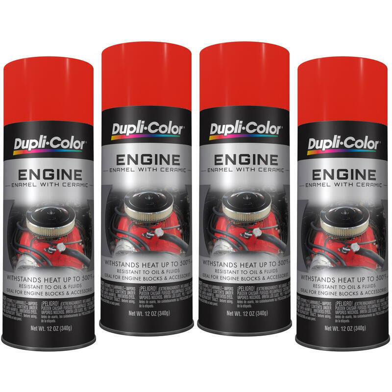Duplicolor DE1607 (4-Pack), Engine Enamel Paint, Chevy Orange-Red, 12 ...