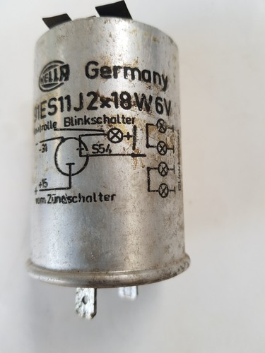 VW 6 Volt Indicator Flasher Relay HELLA all 6 Volt VW and Porsche 356 ...