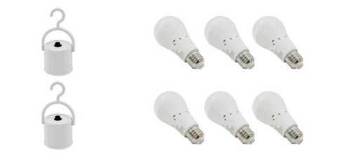 #Living Glow 6PK Multi-Socket Rechargeable LED Bulbs Hurricanes ...