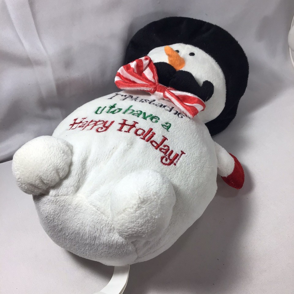 Mustache Plush Christmas Snowman 12” | eBay