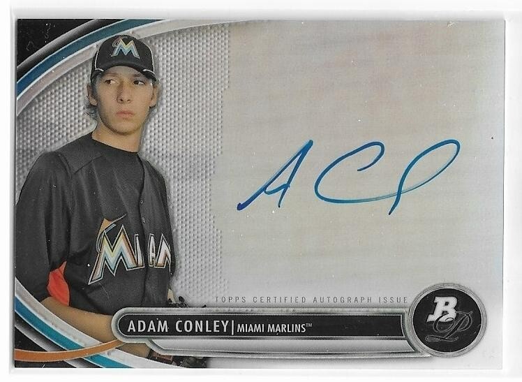 ADAM CONLEY CERTIFIED Signed Auto 2013 Platinum card #BPAP-AC Miami ...
