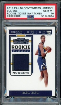 2019 Panini Contenders Bol Bol Rookie Ticket Swatches PSA 10 RC Rookie ...