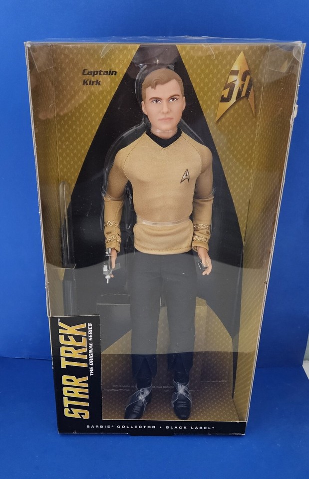 Barbie Collector Star Trek 50th Anniversary Capt Kirk Black Label Boxed ...