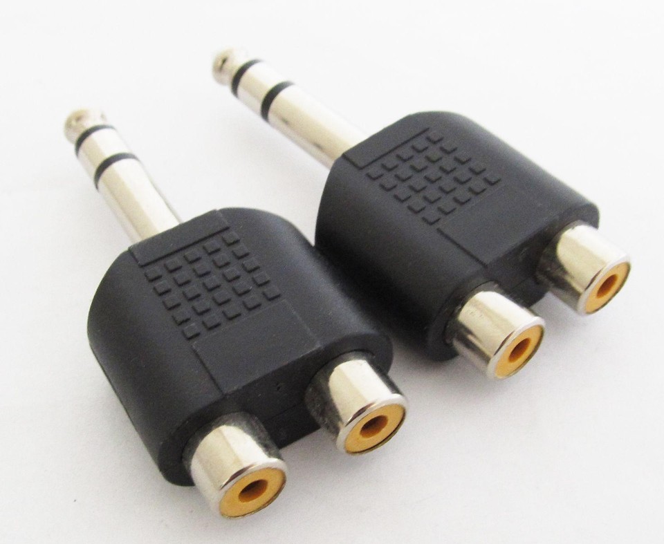 6.3mm Stereo Plug to 2 RCA Jack Splitter Adapter 1pcs | eBay