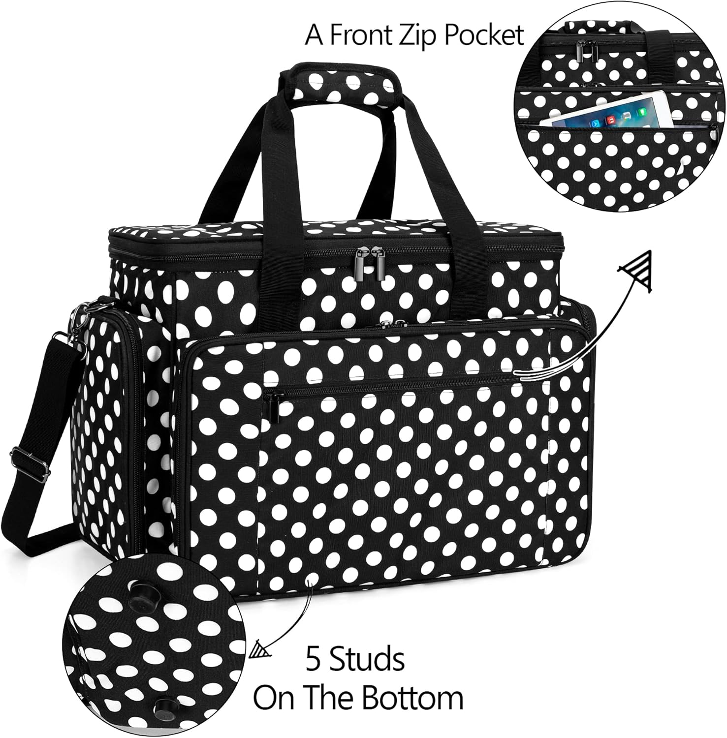 Sewing Machine Carrying Bag with Removable Padding Pad, Travel Case for ...