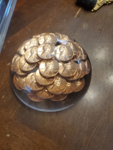 Vintage Penny Paperweight Acrylic Lucite 1974 Brilliant Uncirculated ...