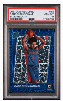 2021 Donruss Optic Cade Cunningham Blue Velocity Rookie RC #161 PSA 10 ...