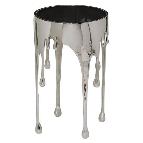 Aluminum Metal Side End Accent Table Drip End Table with Melting Design ...