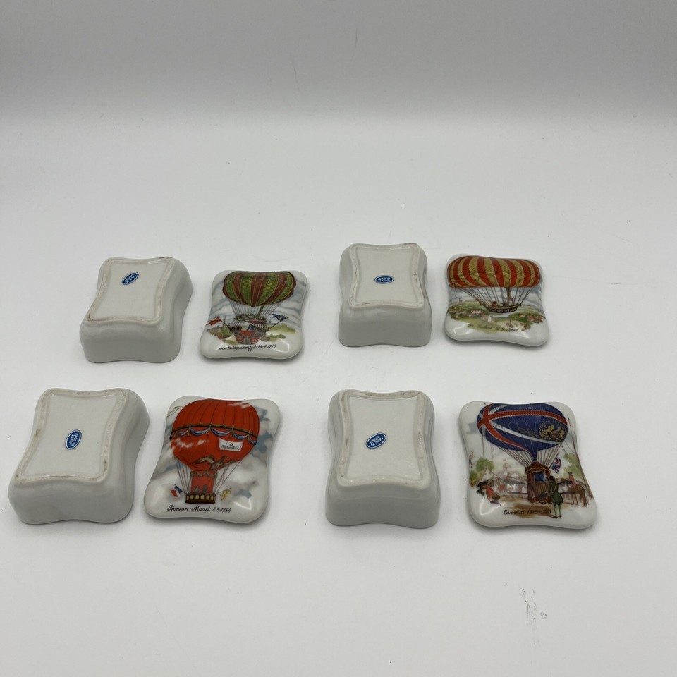 Vintage set of 4 Japan Bone Smithsonian trinket box hot air balloon ...