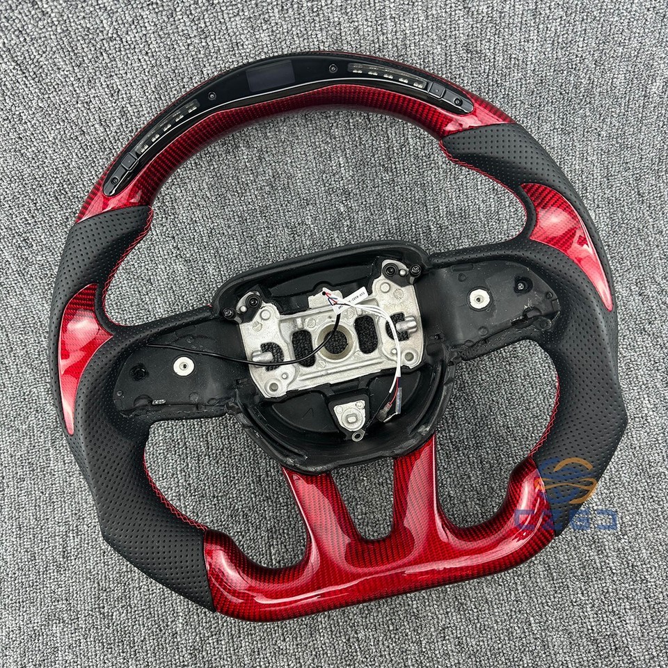 LED Carbon Fiber Steering Wheel For Dodge Charger Scat PACK SRT HELLCAT ...