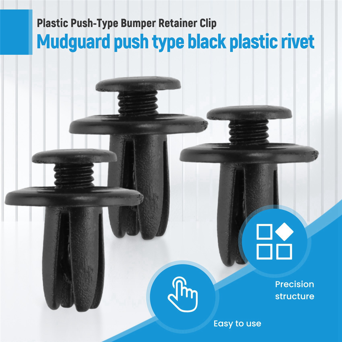 100 Pcs Car Push Type Black Plastic Rivets Fastener 6mm Hole K4T3 | eBay