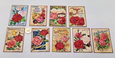 9-Vintage Style-Flowers-Seed Packet-Roses-Botanical-Linen Cardstock ...