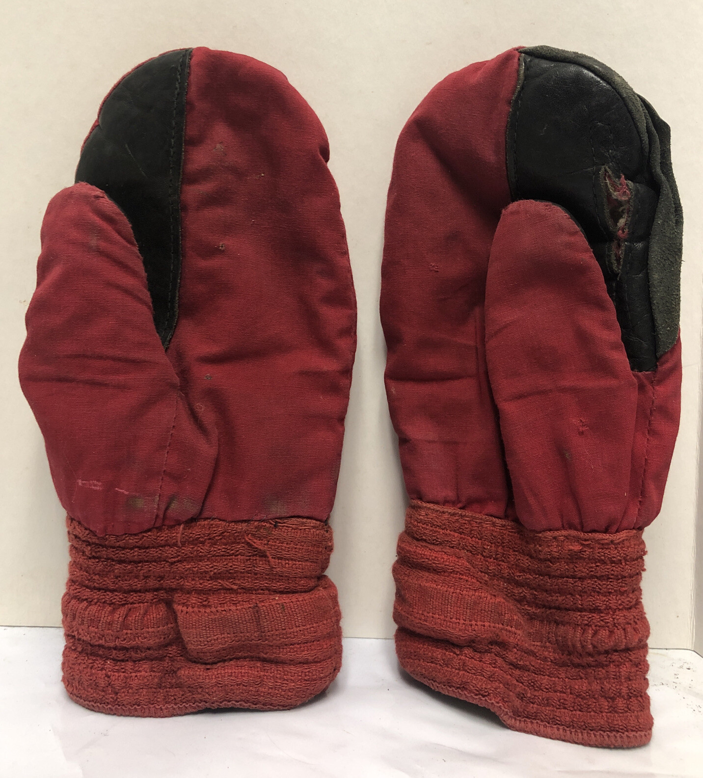 1950s Trigger Finger Hunting Mittens Leather & Red Cotton Shooting vtg ...