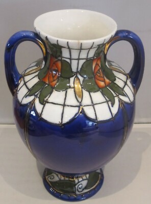 Frederick Rhead for Wood & Sons 'Trellis' Pattern Twin Handled Vase ...