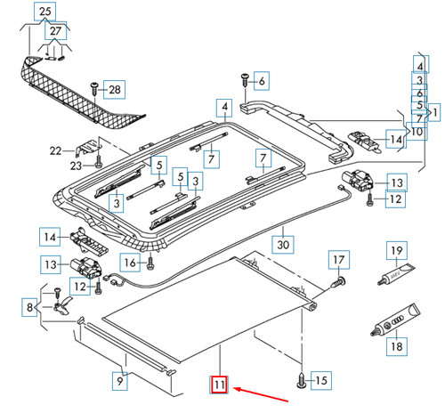 NEU VW TIGUAN AD MK2 SUNROOF ROLLO BLIND 1K9877307DT38 ORIGINAL | eBay