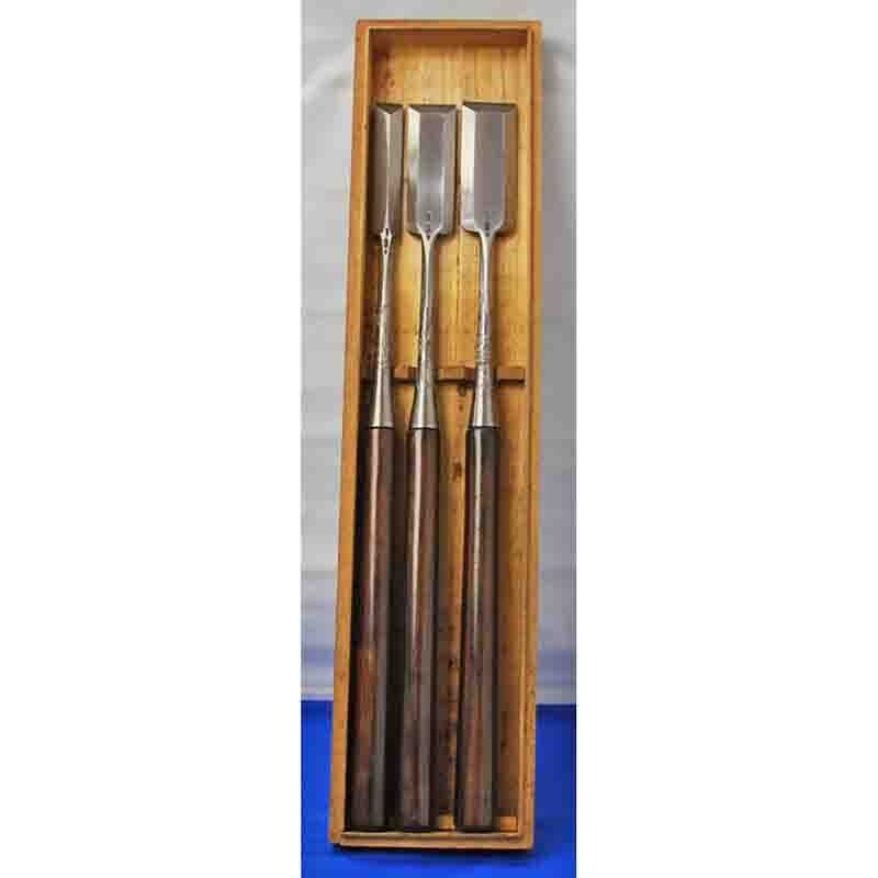 Funahiro Japanese Slick Push Chisels Tsuki Nomi Set of 3 Polished ...