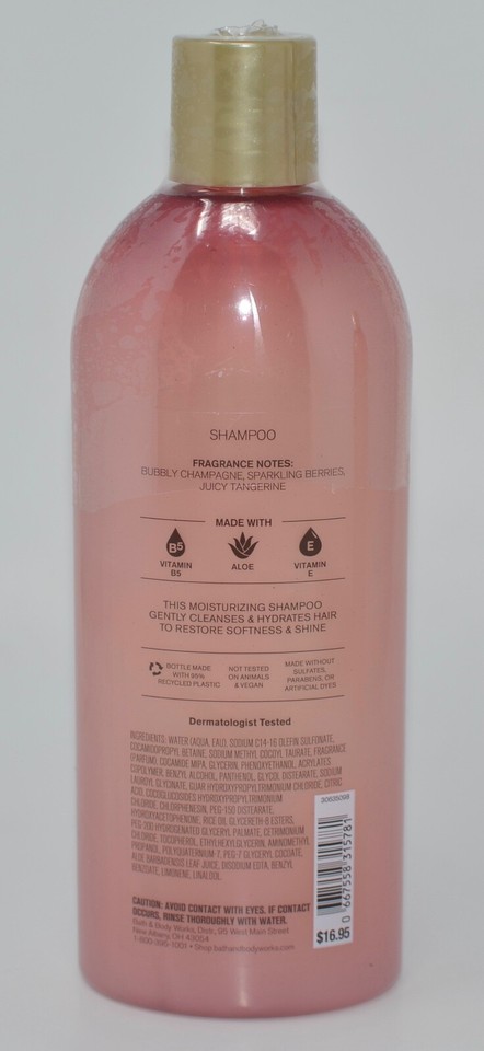 1 NEW BATH & BODY WORKS CHAMPAGNE TOAST HAIR SHAMPOO 16OZ LARGE BOTTLE ...