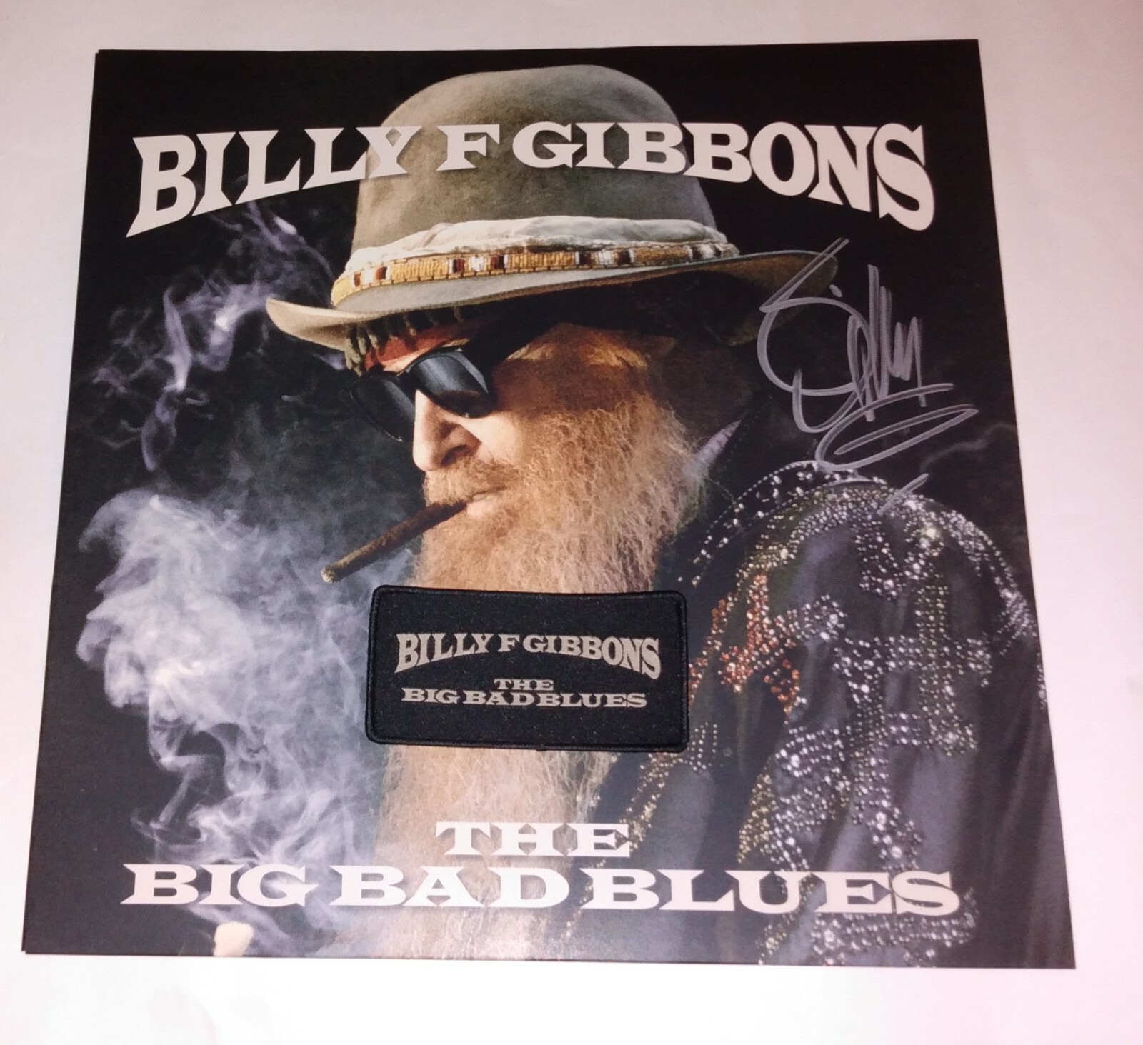 ZZ TOP SIGNED BILLY GIBBONS HARDWARE THE BIG BAD BLUES VINYL ...
