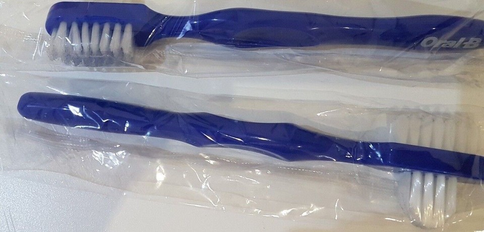 3x NEW ORAL B Denture/ Retainer/Cleaning Splint Brushes Cleaner Double ...