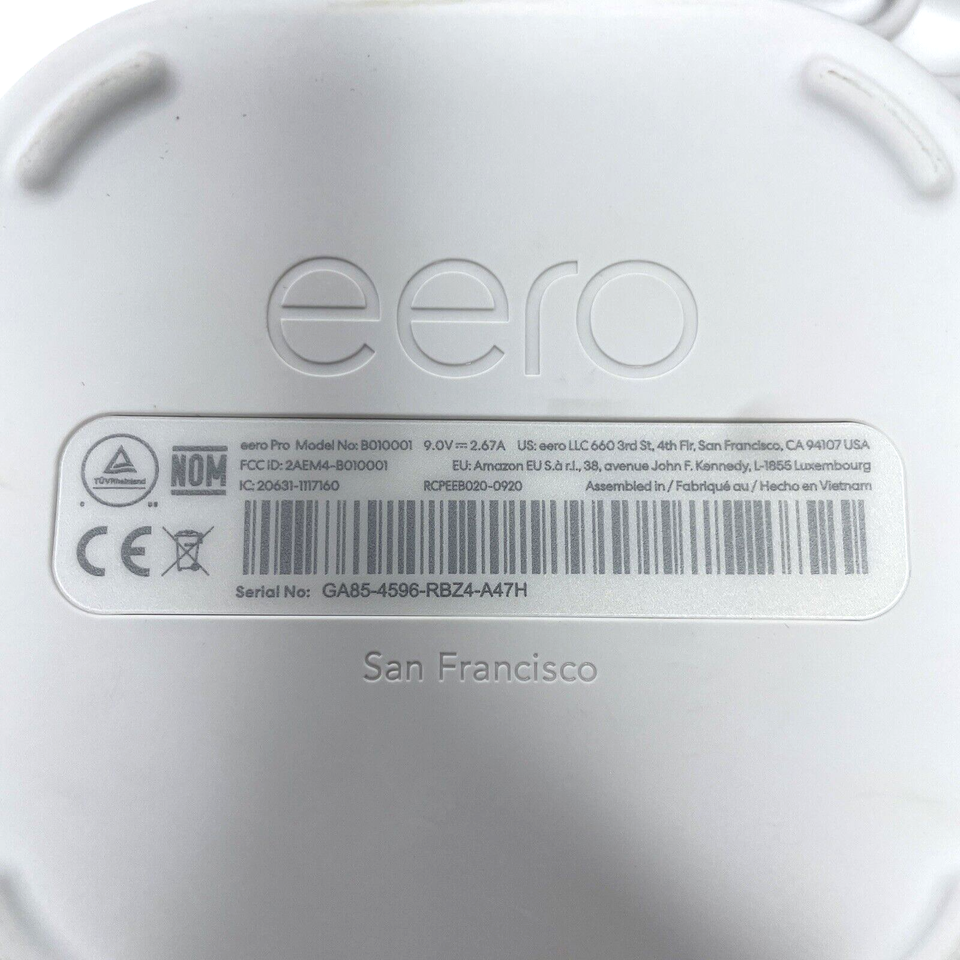 eero Pro B010001 2nd Generation AC Tri-Band Mesh Router - White ...