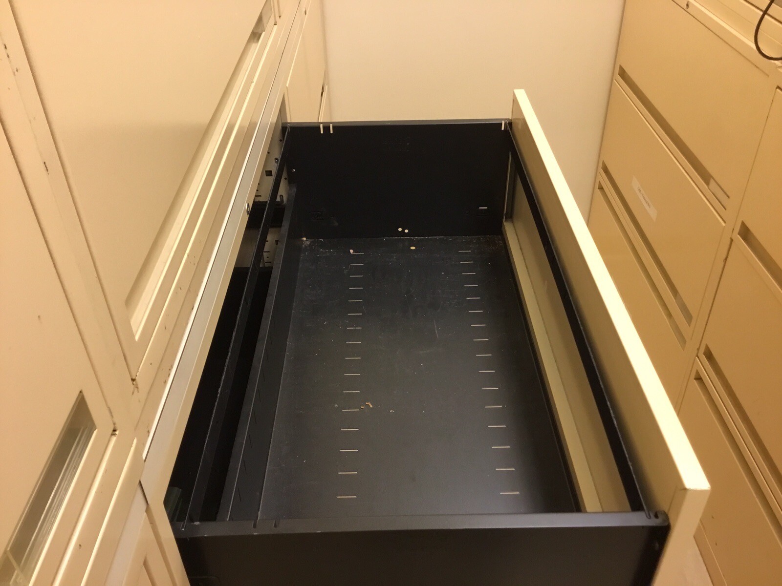 3 Drawer Horizontal Lateral File Cabinet, 36” X 18”x39”, Cream Colored ...