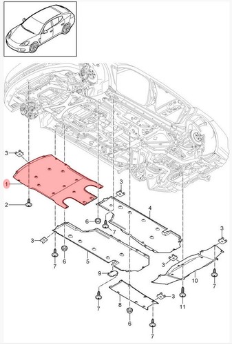 Porsche Panamera 2011-2015 Under Engine Radiator Splash Shield Cover ...