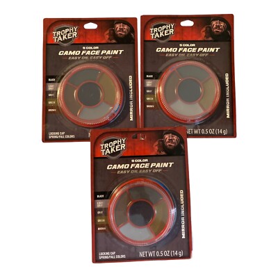 5 Color Camo Wheel Easy-On Easy-Off Hunting Face Paint Trophy Taker Lot ...